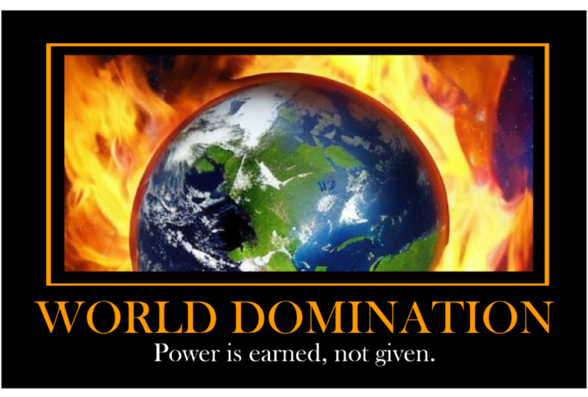 Motivational Poster WORLD DOMINATION — Divinity Comics