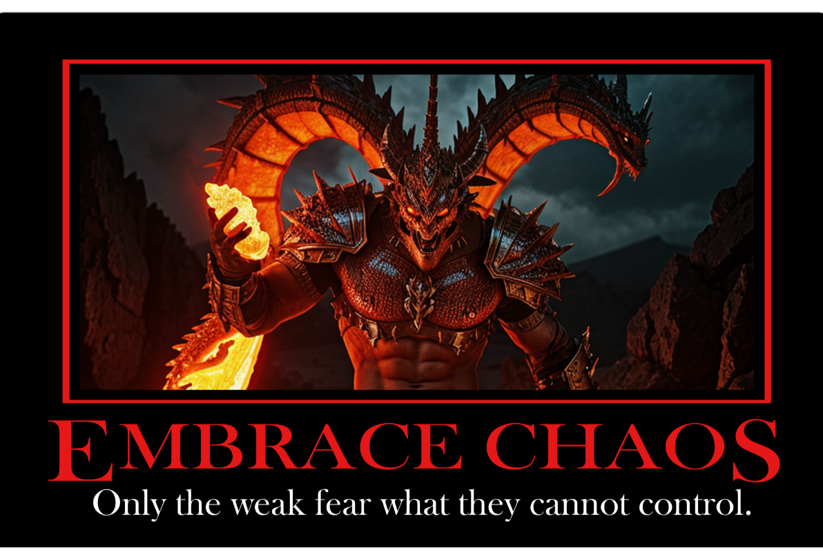 Motivational Poster EMBRACE CHAOS — Divinity Comics